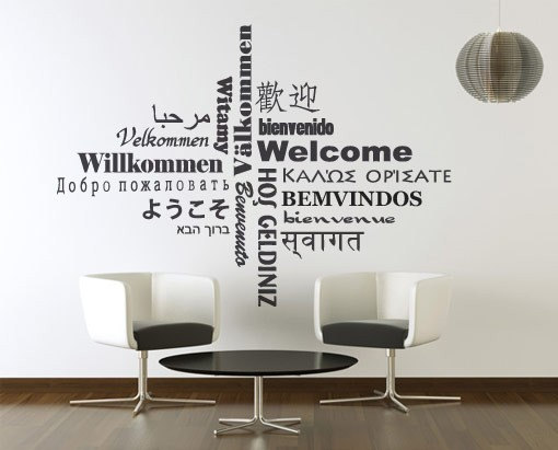 Wall Decal Quotes - Welcome Decal Typography In Different Languages ...
