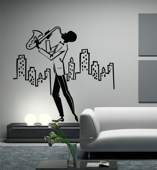Jazz In The City Vintage Decal For Housewares on Luulla