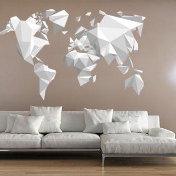 Origami World Map Sticker Decal For Modern Homes Wall Decoration ...