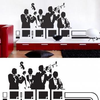 Jazz Band Vintage Sticker Music Wall Decal For Housewares on Luulla