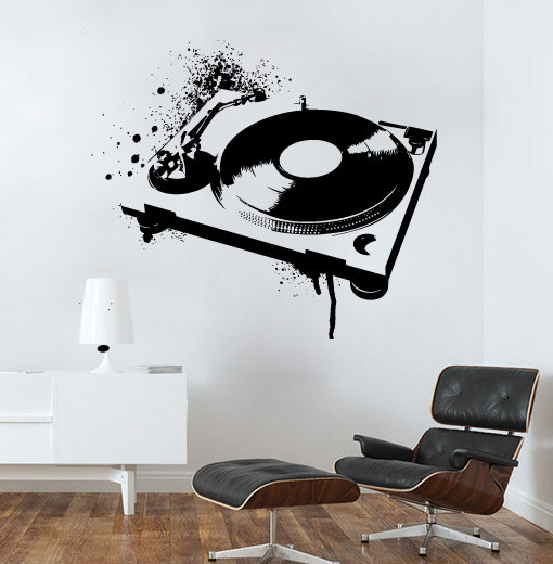 Dj Mixer Spray Painted Effect Vinyl Sticker on Luulla