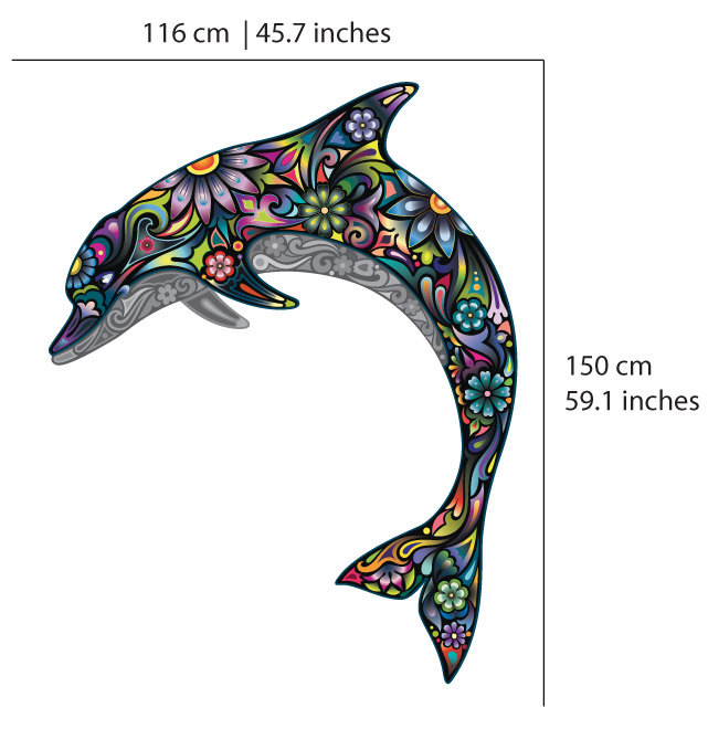 Colorful Floral Dolphin Wall Sticker Ornaments Decal Home Design on Luulla