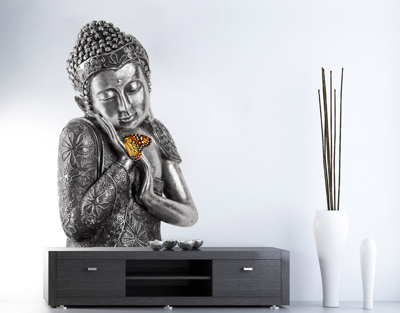 Buddha Wall Sticker Asian Home Decor Yoga Meditation Decal Oriental ...